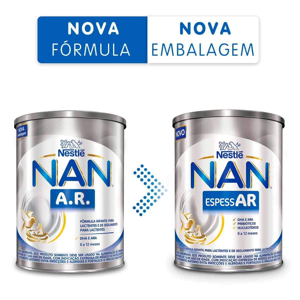 Fórmula Infantil NAN EspessAR Nestlé 0 a 12 meses 800g | Droga Raia