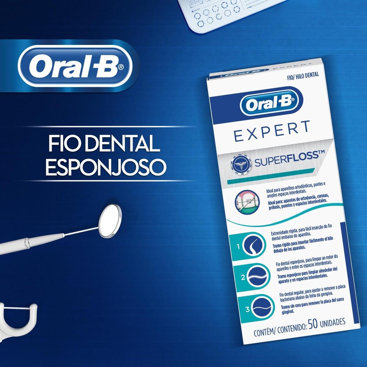Fio Dental Oral-B Expert SuperFloss: compre online pelo melhor preço ...