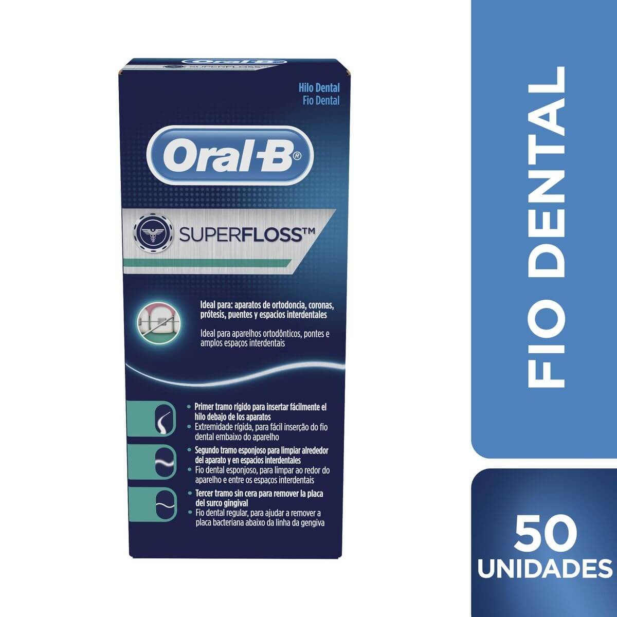Oral B Fio Dental Super Floss 50 Unidades | Droga Raia