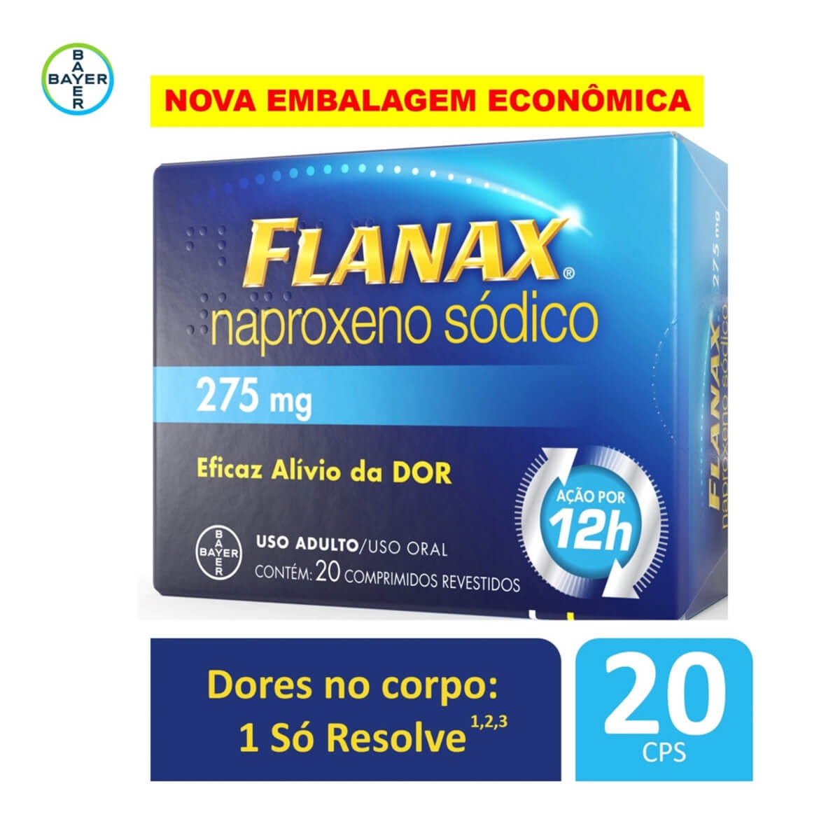 Flanax 275mg 20 comprimidos: Leia a bula e veja onde comprar | Droga Raia