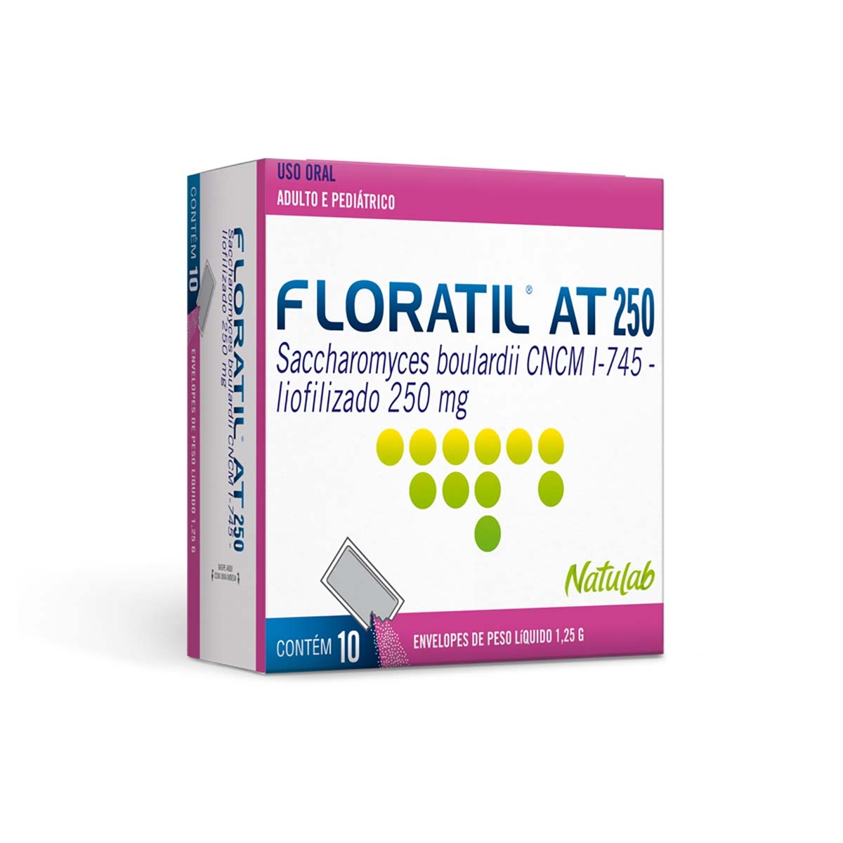 Floratil AT 250mg com 10 envelopes de 1,25mg | Droga Raia