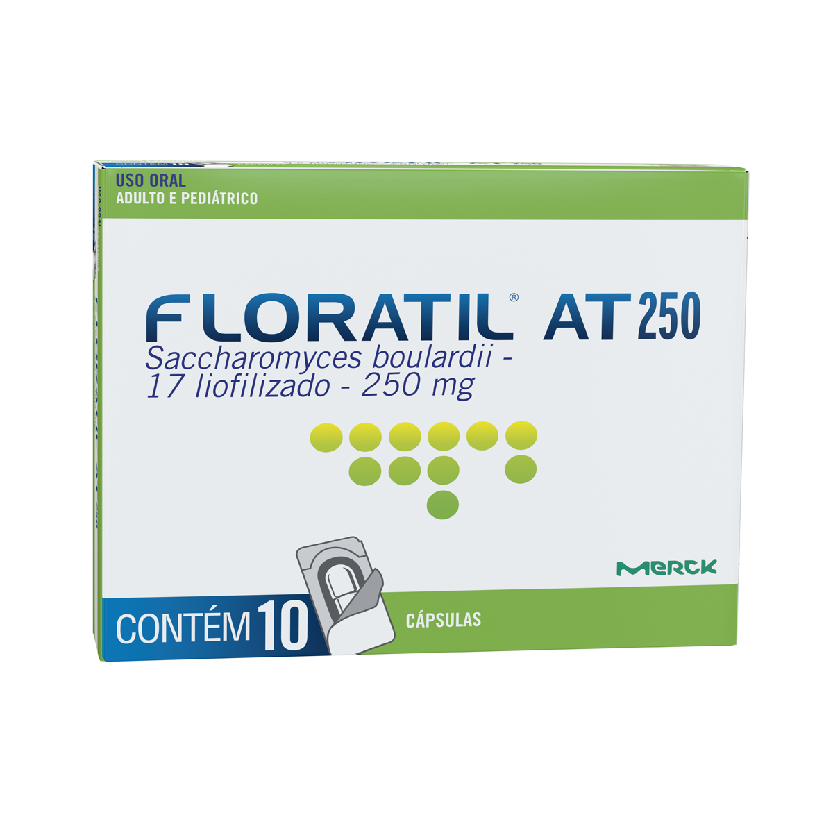 Floratil AT 250mg 10 Cápsulas Merck | Droga Raia