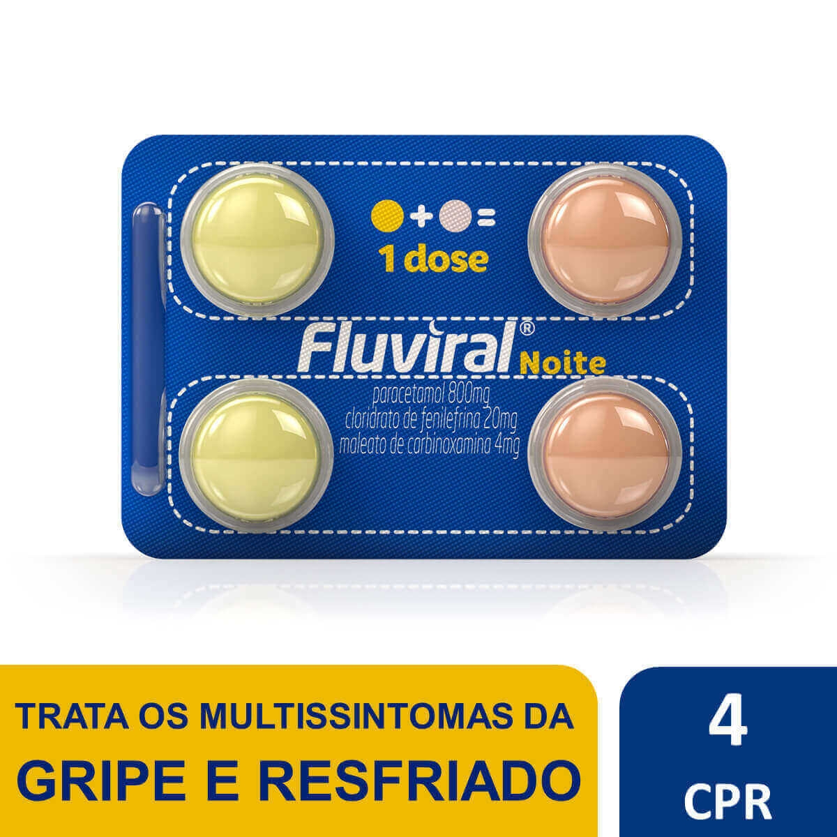 Fluviral Noite 4 Comprimidos | Droga Raia