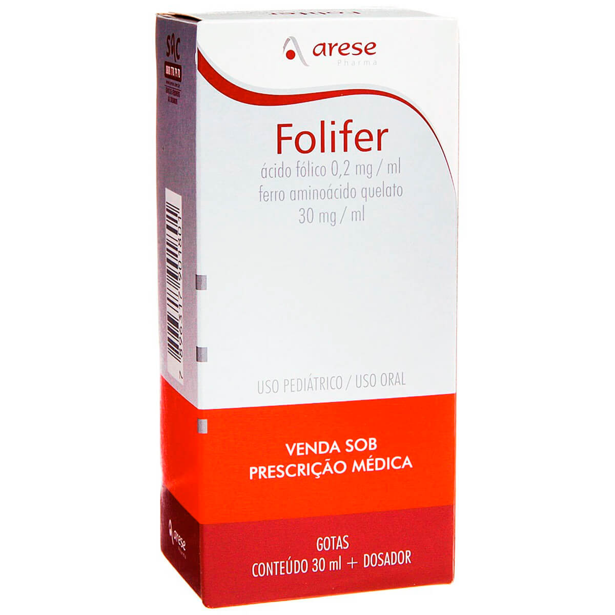 Folifer 30ml Gotas Arese Pharma | Droga Raia