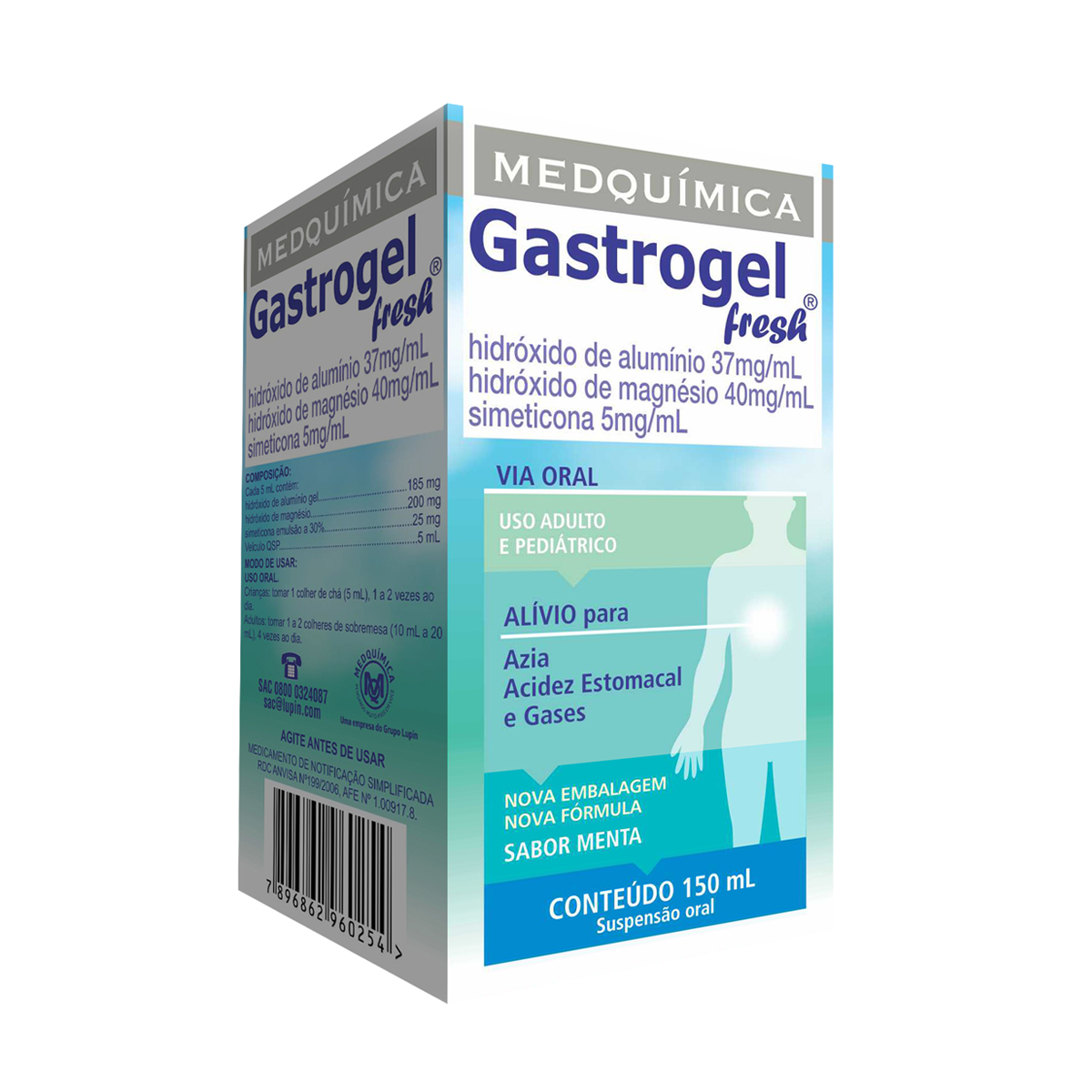 Gastrogel Fresh Menta Suspensão 150ml - Veja o preço online | Droga Raia