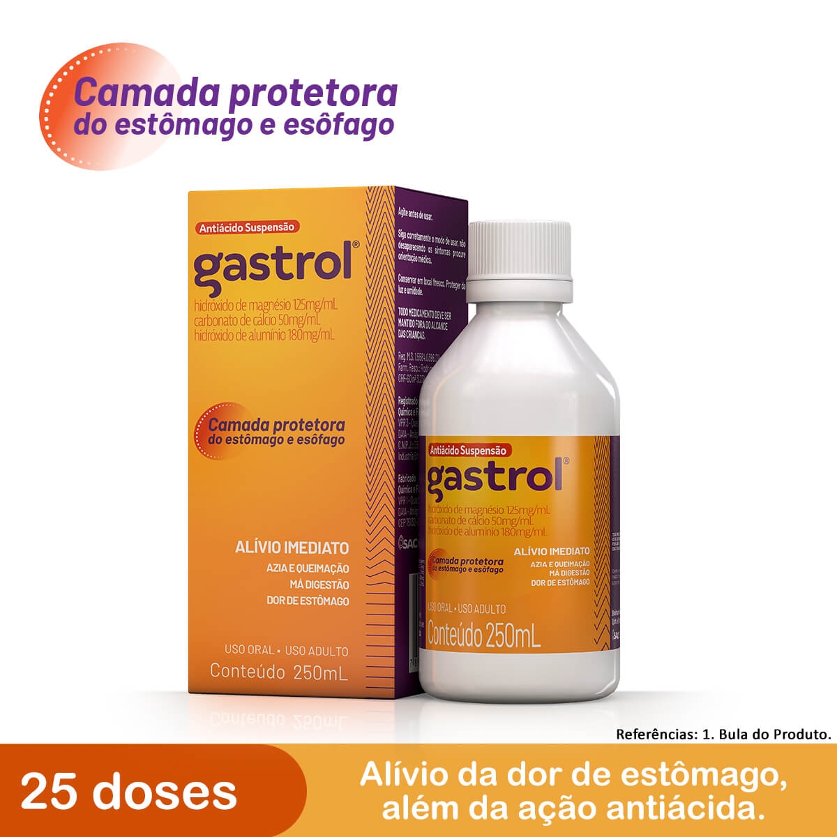 Gastrol Suspensão 250ml - Veja a bula, o preço e onde comprar | Droga Raia