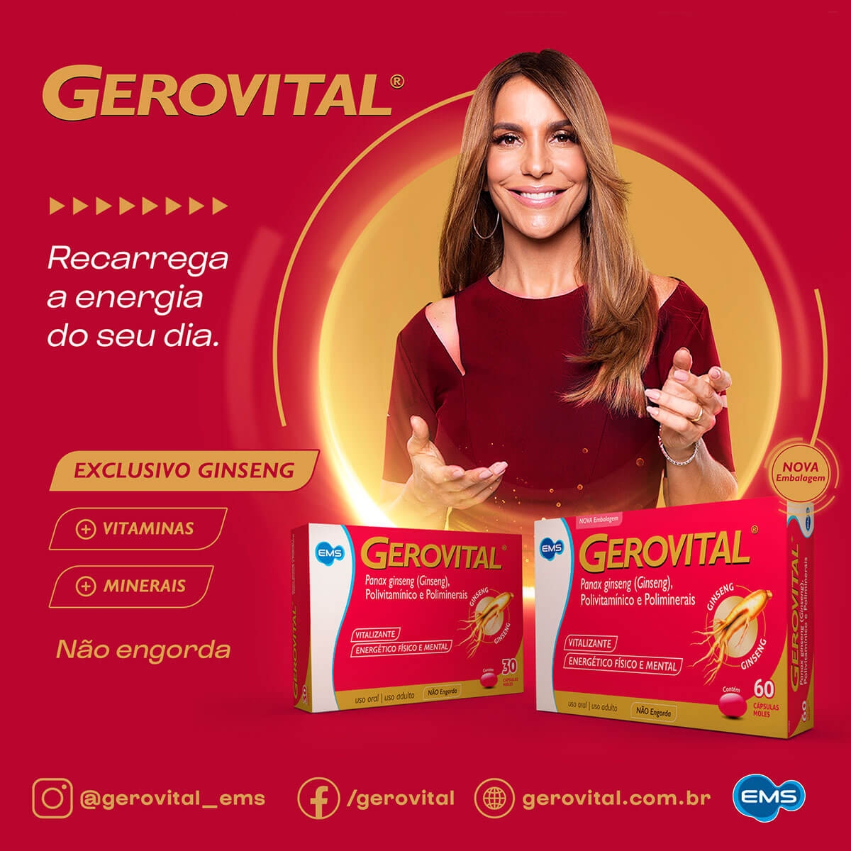 Suplemento Vitamínico Gerovital com 60 cápsulas | Droga Raia