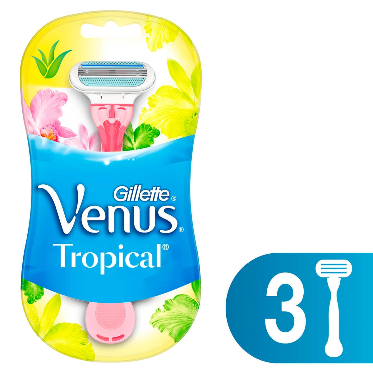 Aparelho de Depilar Gillette Venus Tropical com 3 unidades | Droga Raia