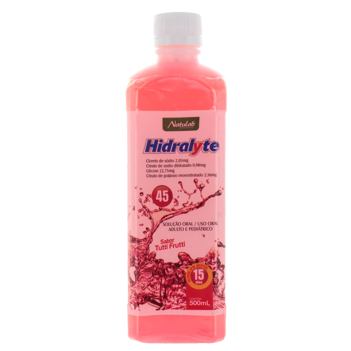 Hidralyte 45 Sabor Tutti-Frutti 500ml Natulab | Droga Raia