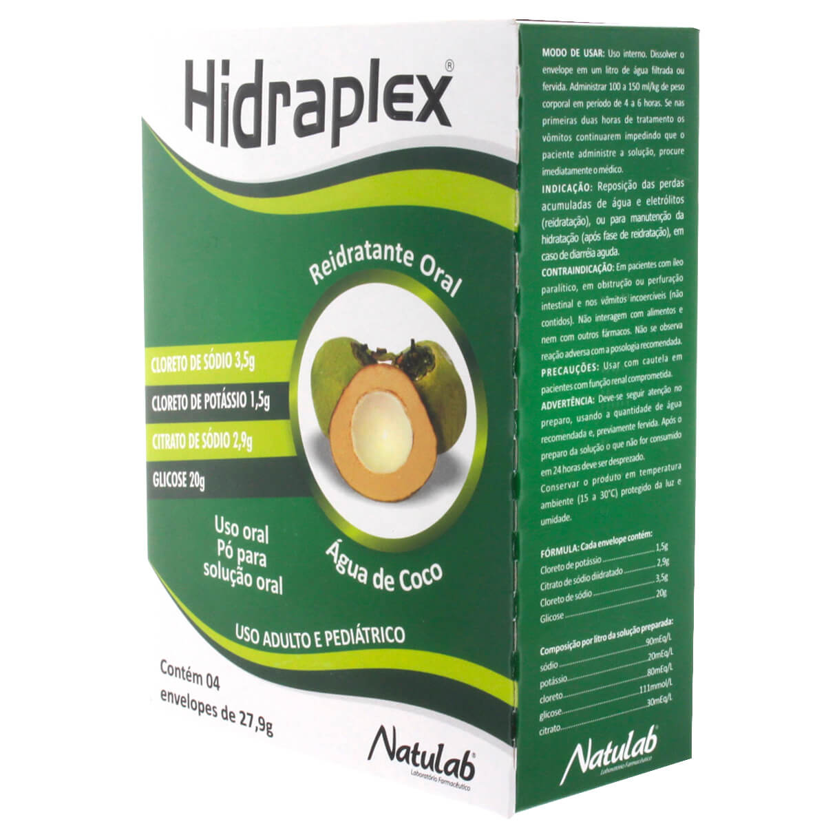 Hidraplex Sabor Água de Coco em Pó com 4 envelopes de 27,9g | Droga Raia