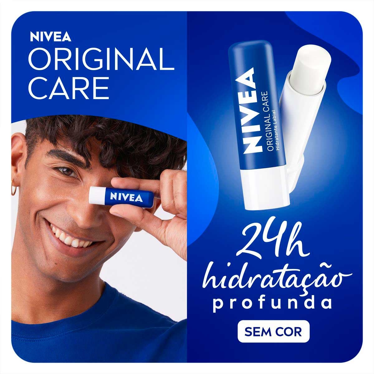 Hidratante Labial Nivea Original Care com 4,8g 4,8g | Droga Raia