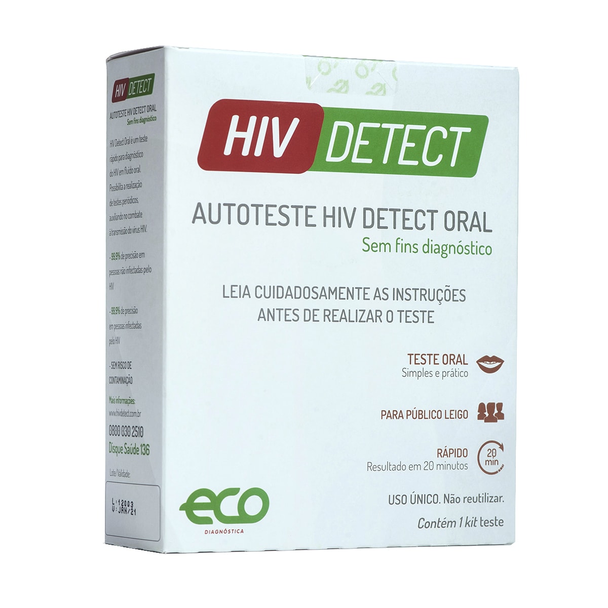 Teste Oral HIV Detect com 1 Kit | Droga Raia
