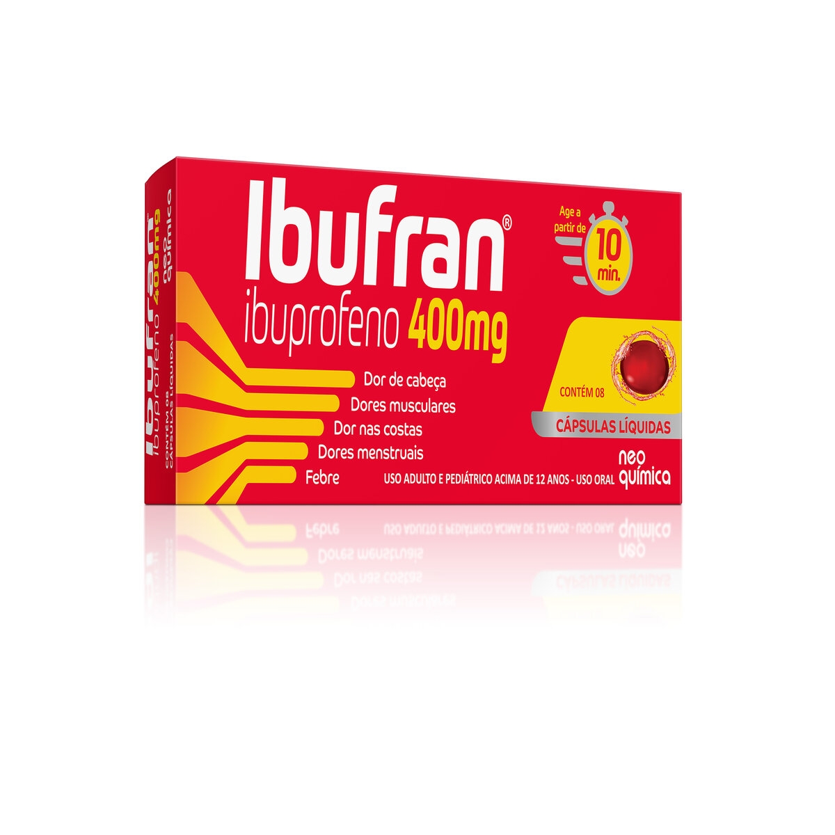 Ibufran Ibuprofeno 400mg 8 Cápsulas: Preço e para que serve | Droga Raia