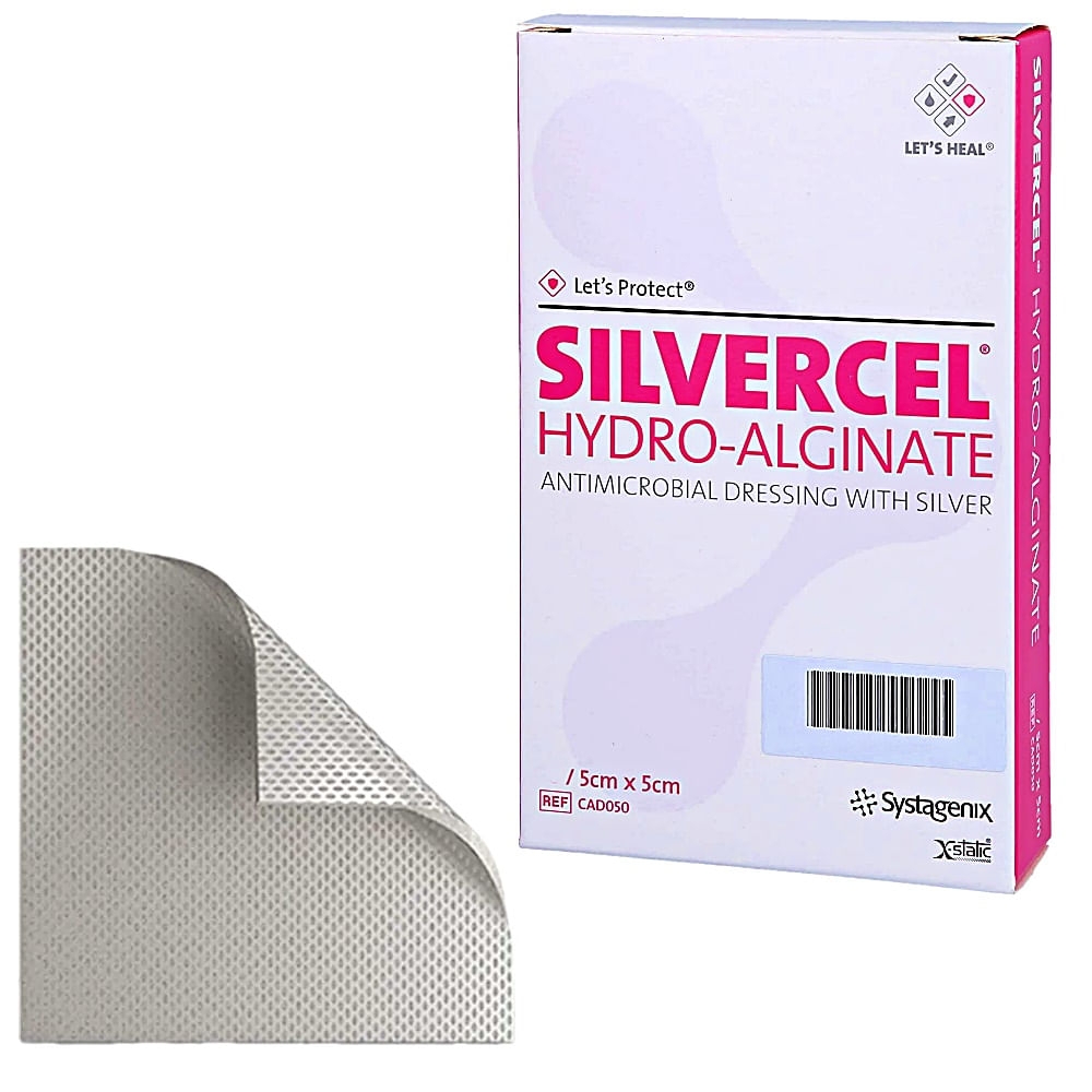 CURATIVO SILVERCEL HIDROALGINATO COM PRATA 5X5CM - UNIDADE | Droga Raia