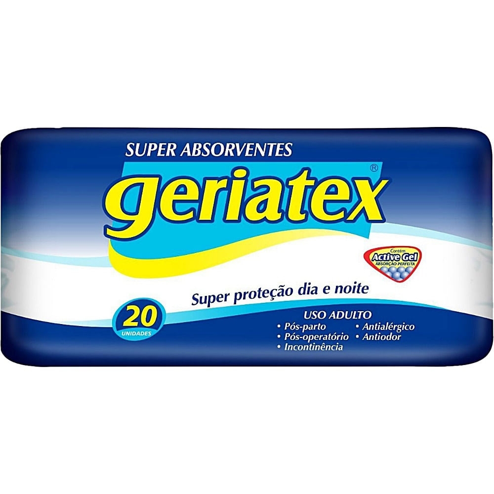 ABSORVENTE GERIáTRICO GERIATEX - 20 UNIDADES | Droga Raia