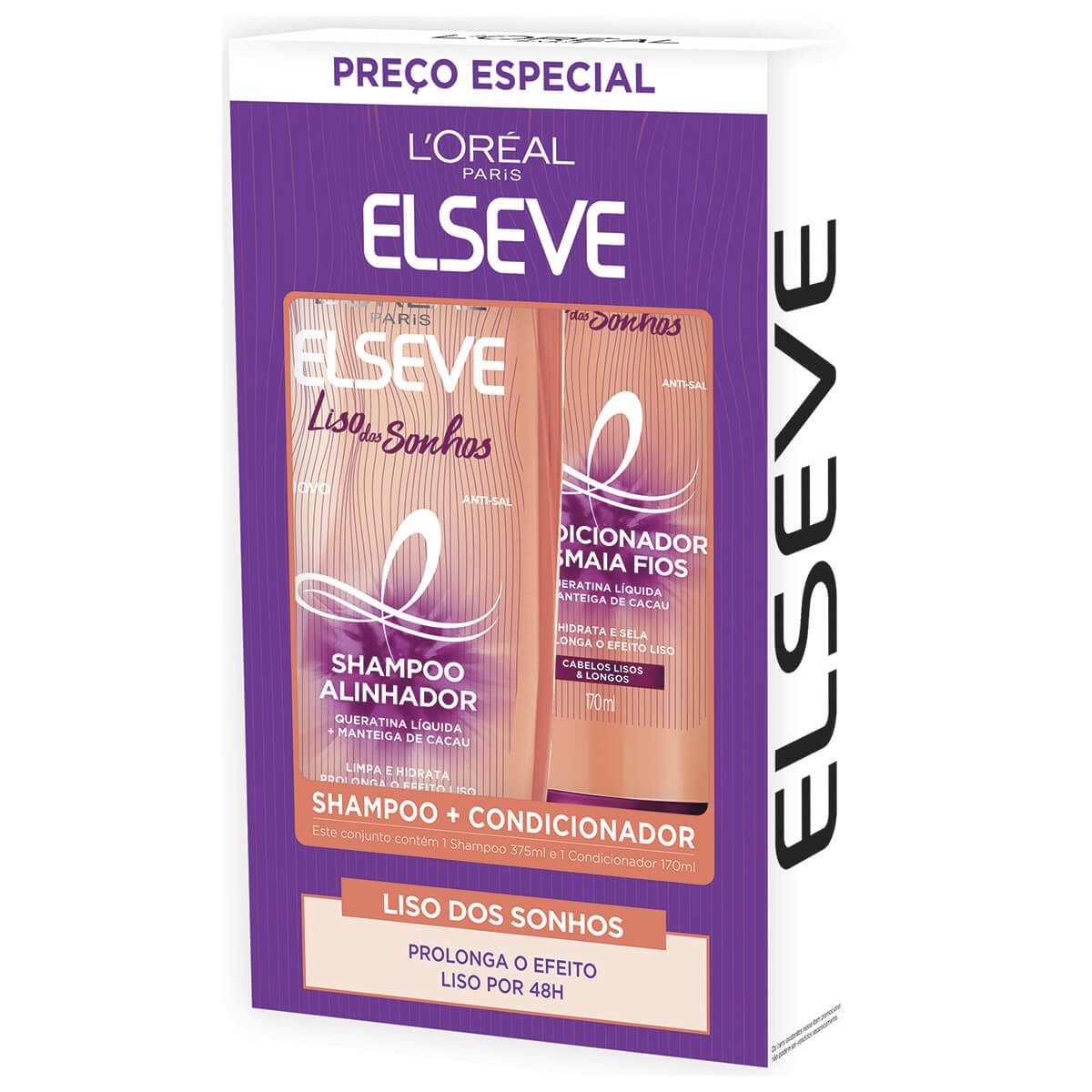 Kit Elseve Liso dos Sonhos Shampoo + Condicionador: Oferta | Droga Raia