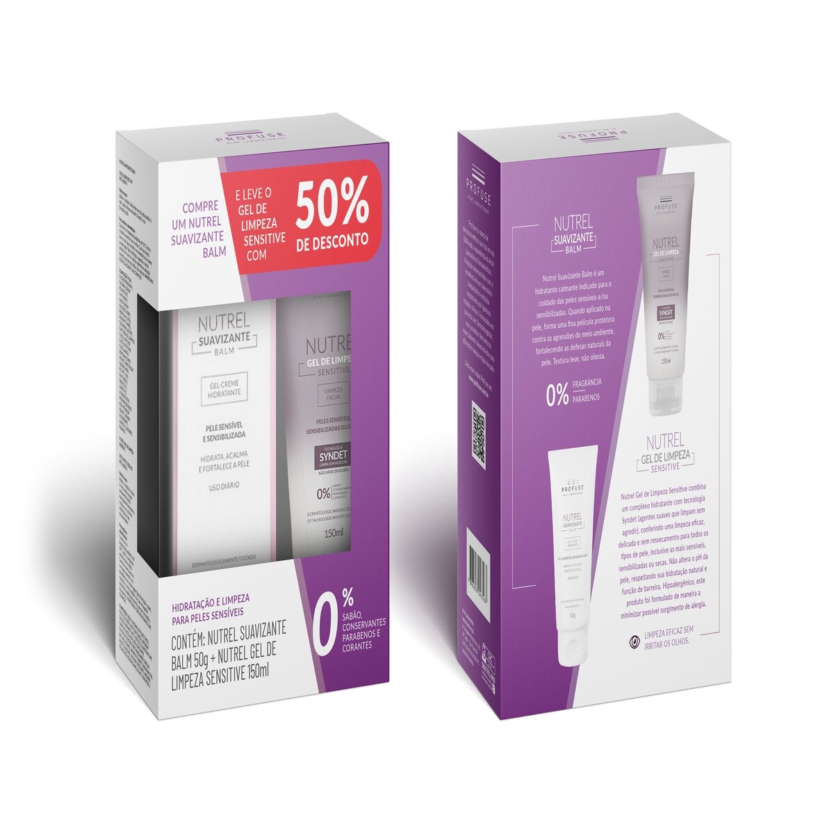 Kit Nutrel Balm Suavizante + Gel de Limpeza Facial Sensitive | Droga Raia