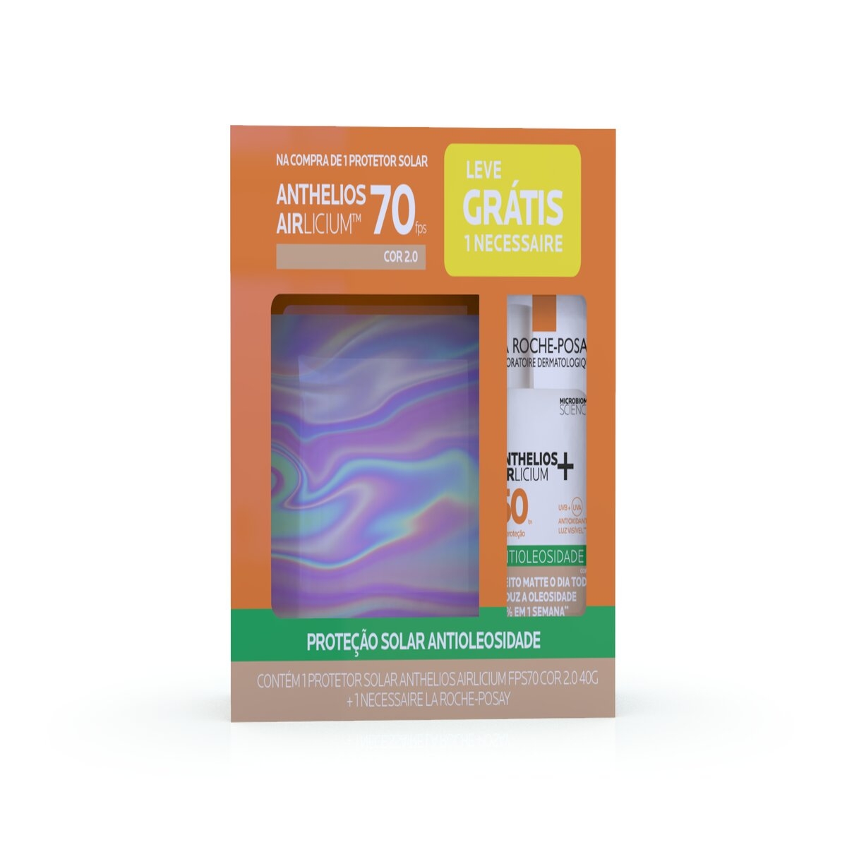 Kit Protetor Solar Facial La Roche-Posay Cor 2.0 + Necessaire | Droga Raia Kit Protetor Solar Facial La Roche-Posay Cor 2.0 + Necessaire | Droga Raia