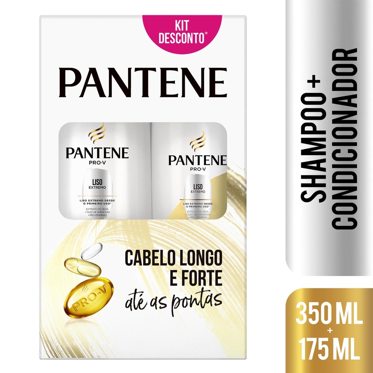 Kit Pantene Liso Extremo Shampoo 350ml + Condicionador 175ml | Droga Raia