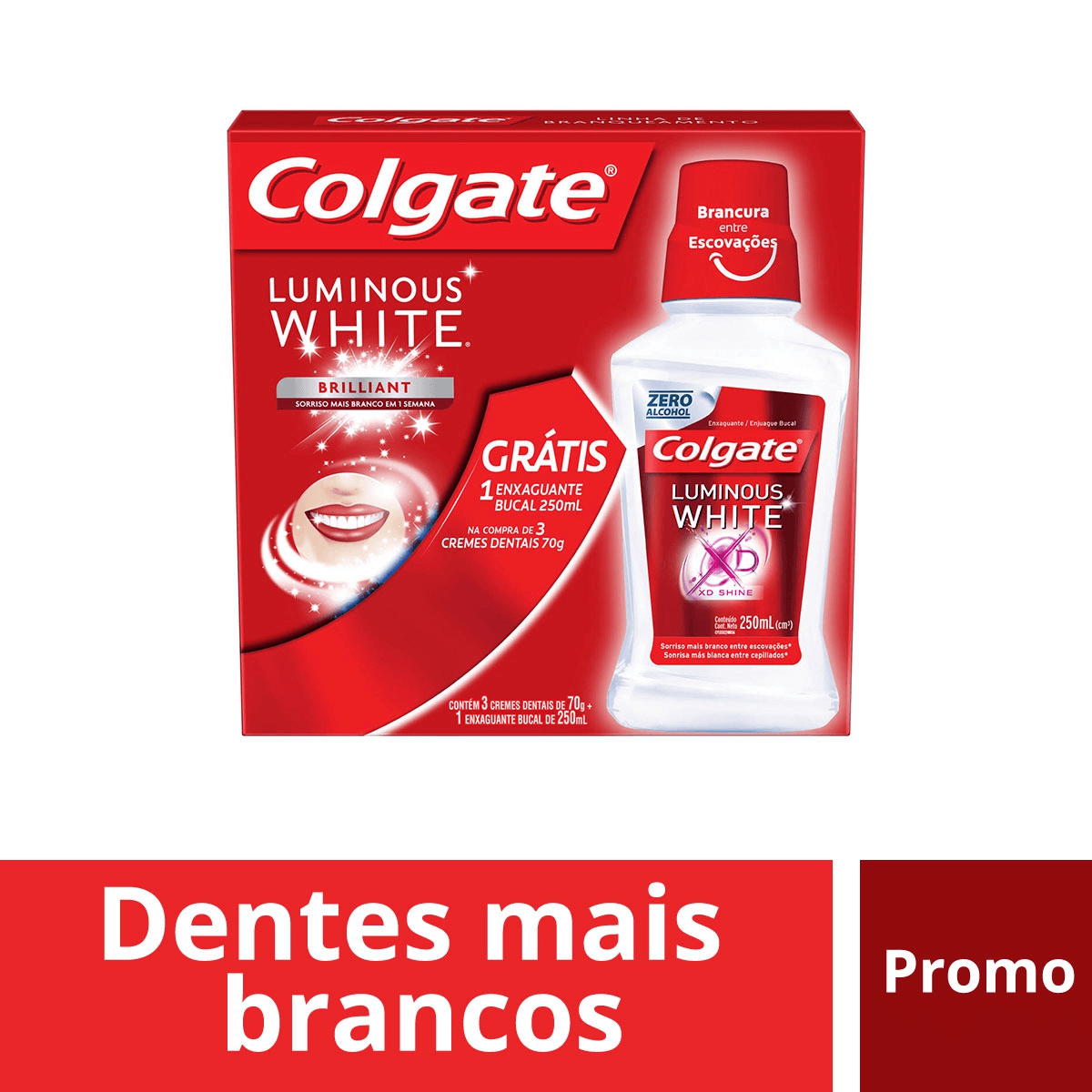 Kit Colgate Creme Dental Luminous White 1 Unidade | Droga Raia