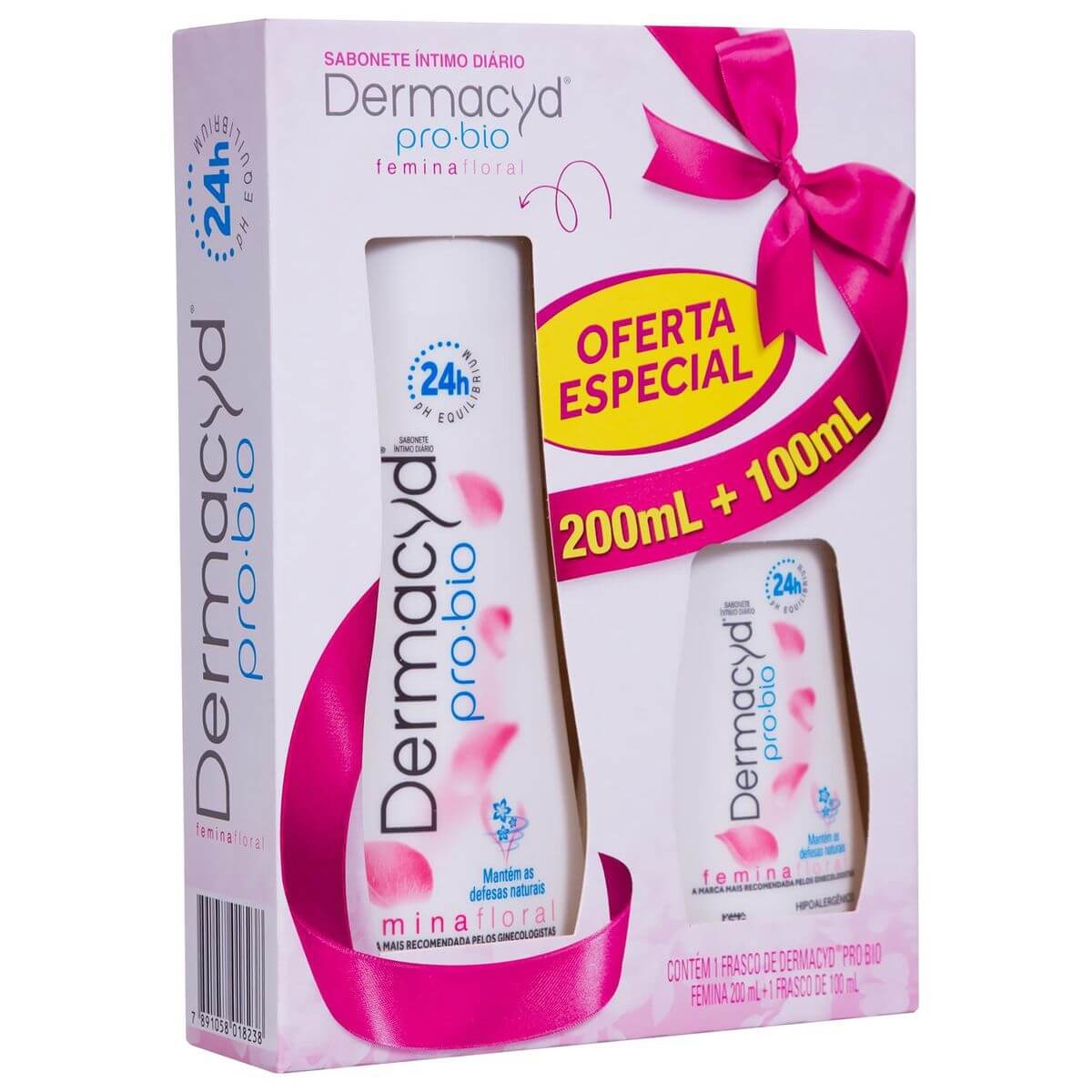 Kit Sabonete Líquido Íntimo Dermacyd Femina 200ml + 100ml | Droga Raia