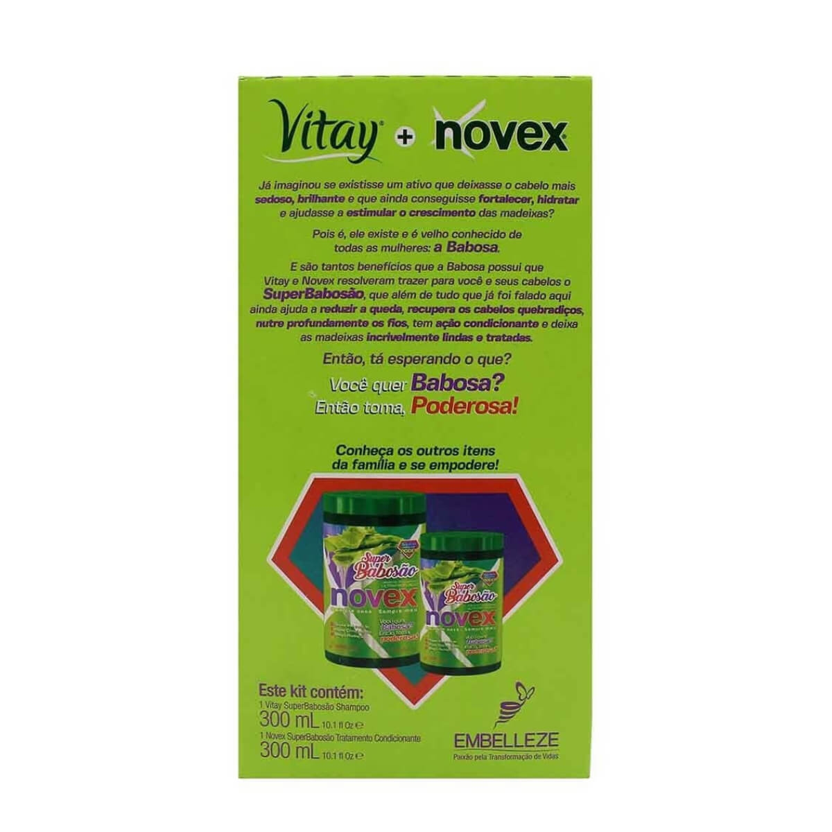 Kit Novex Vitay Super Babosão Shampoo + Tratamento Condicionante ...