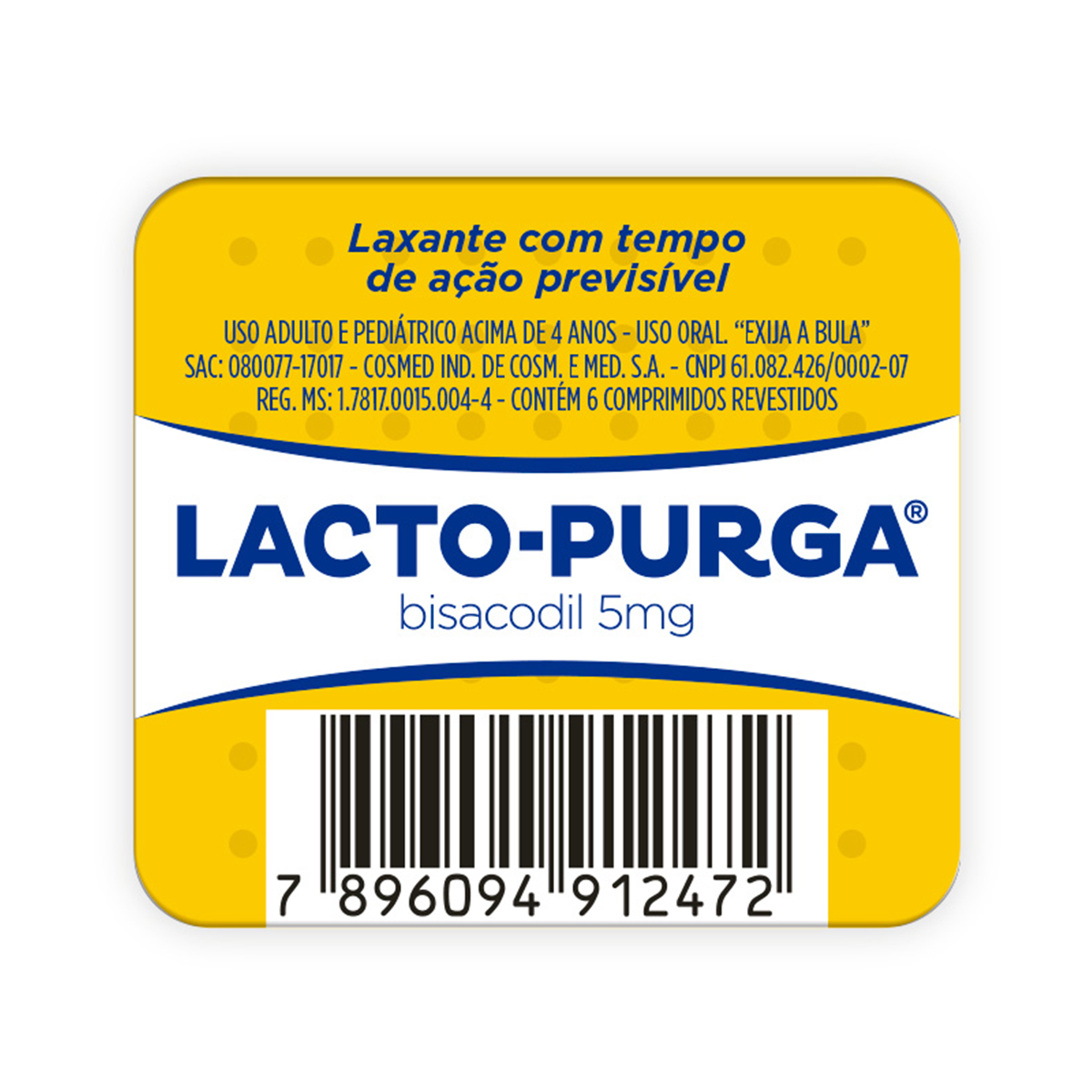 Laxante Fitoterápico Lacto-Purga 5mg com 6 comprimidos | Droga Raia