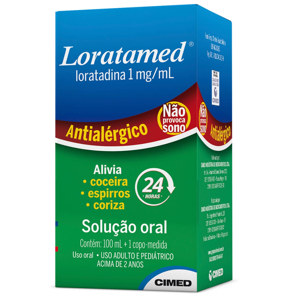 Loratamed 1mg 100ml Xarope Cimed | Droga Raia