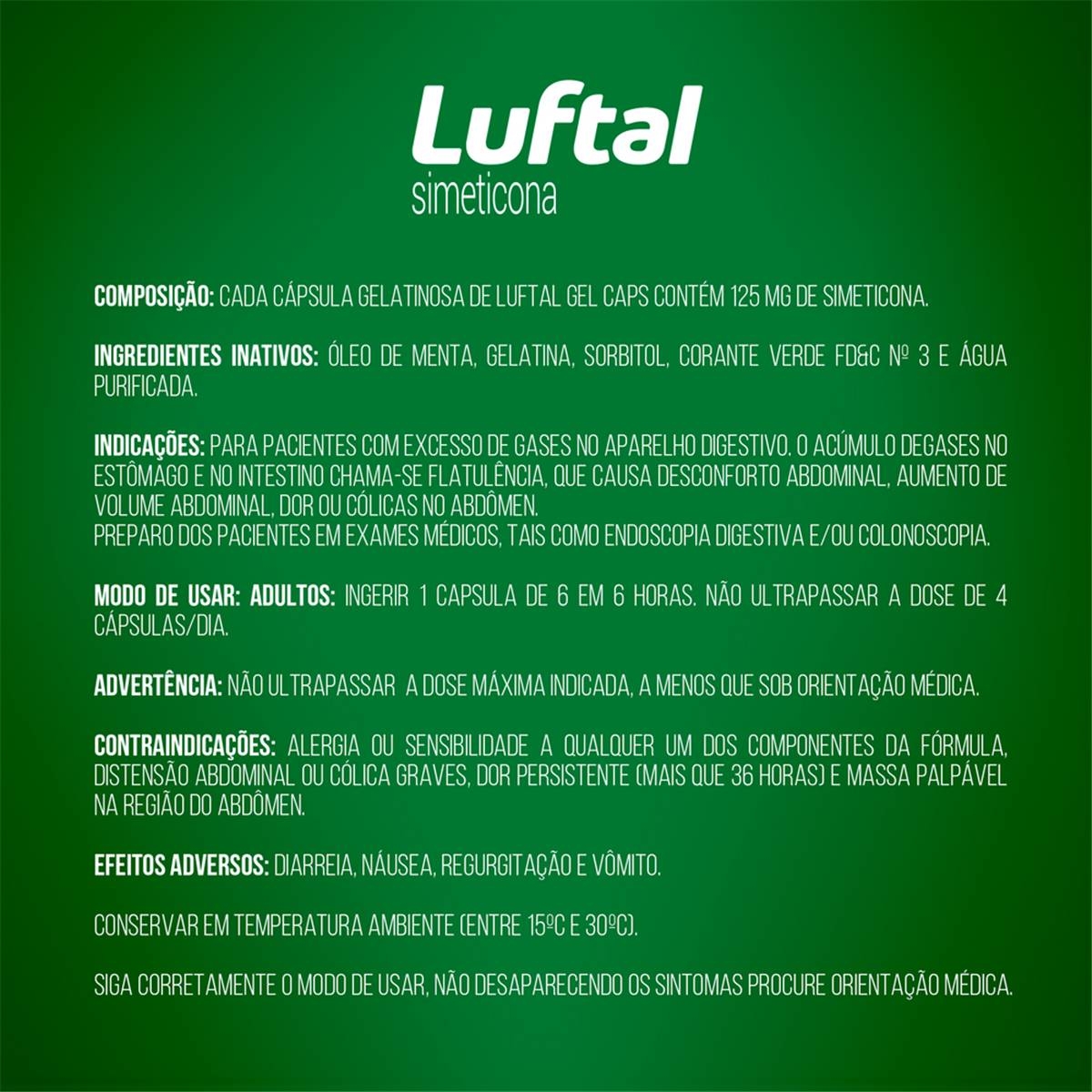 Luftal Gel Caps 125mg com 10 cápsulas: Encontre o menor preço | Droga Raia