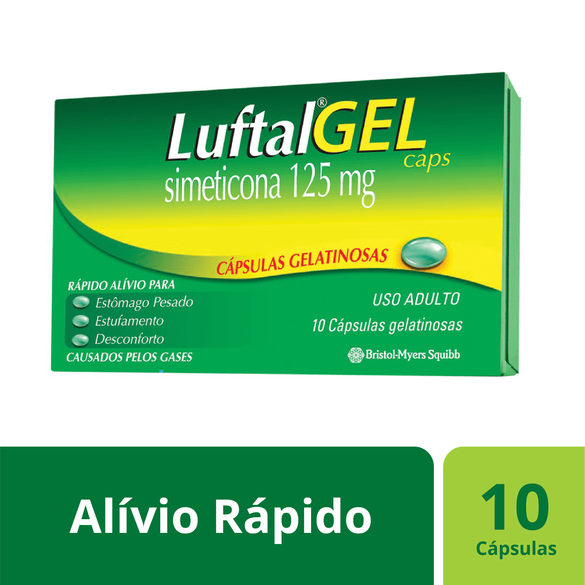 Luftal Gel 125mg 10 Cápsulas | Droga Raia