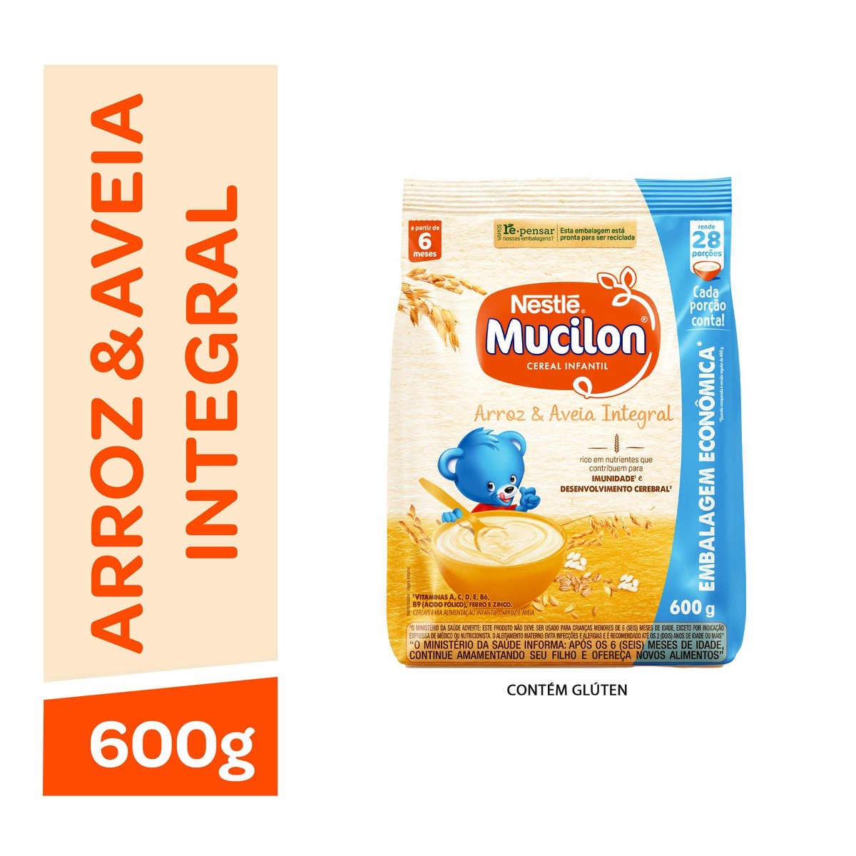 Mucilon sabor Arroz e Aveia sachê 600g: compre pelo melhor preço ...