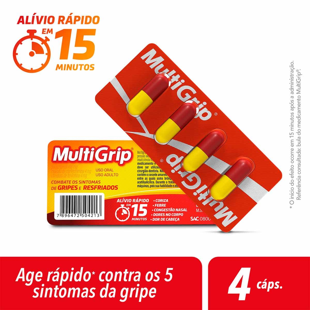 Multigrip com 4 Cápsulas | Droga Raia