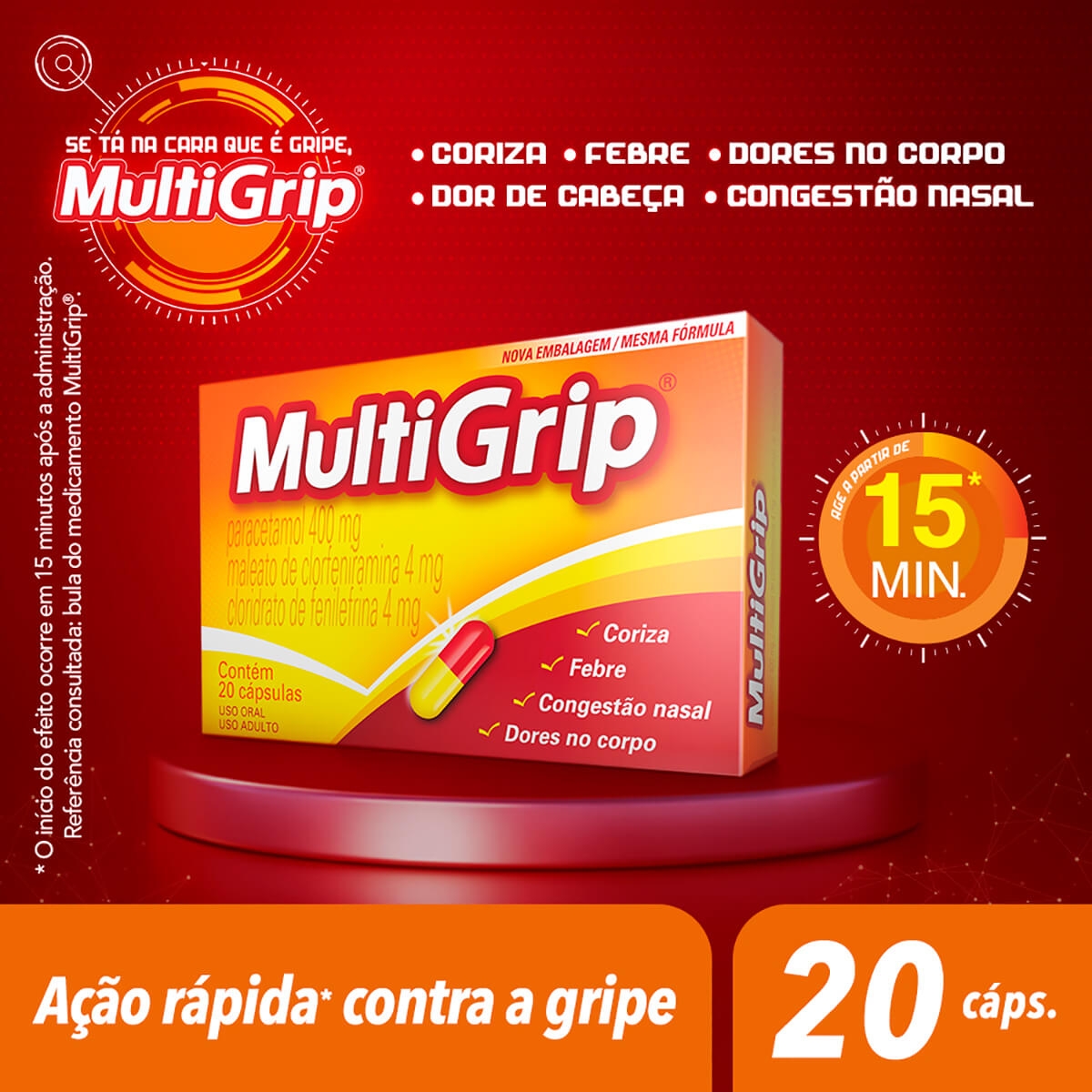 Multigrip 400mg + 4mg + 4mg cápsulas: O que é e para que serve | Droga Raia