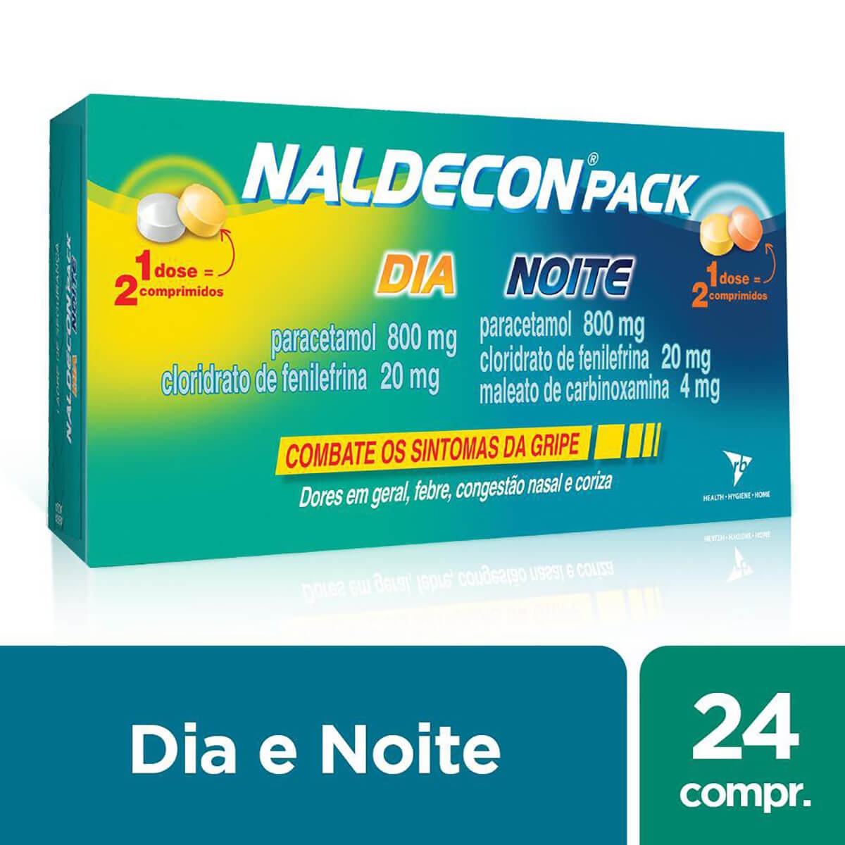 Naldecon Dia e Noite com 24 comprimidos | Droga Raia