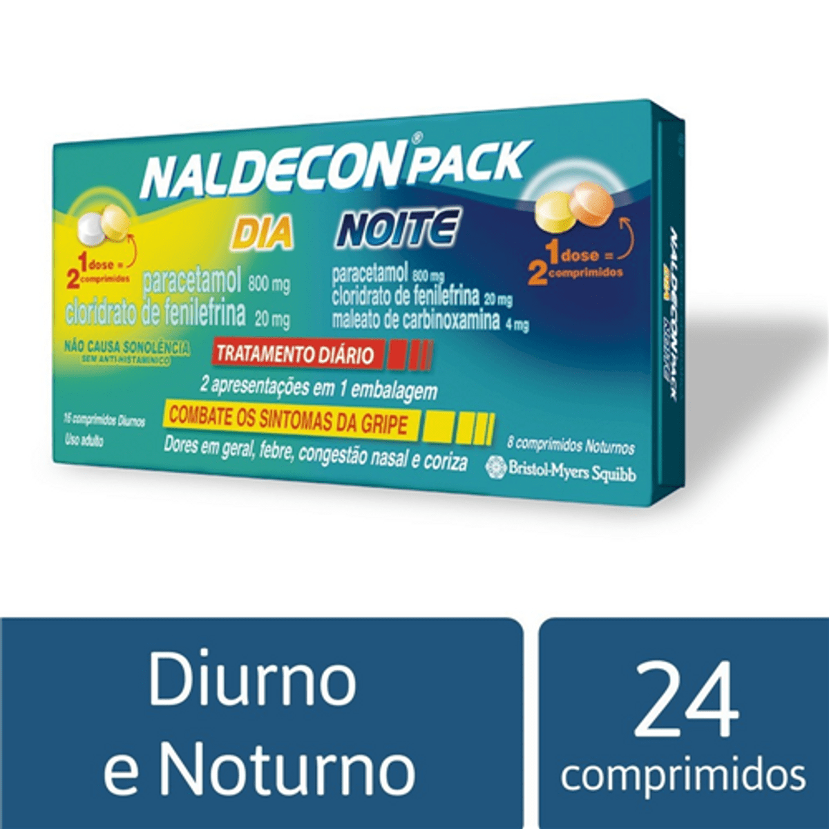 Naldecon Dia e Noite 24 Comprimidos | Droga Raia