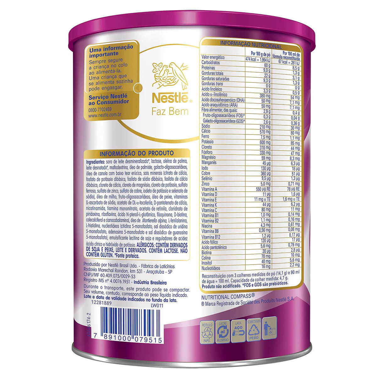 Fórmula Infantil Nestlé NAN Comfor 2 com 800g | Droga Raia