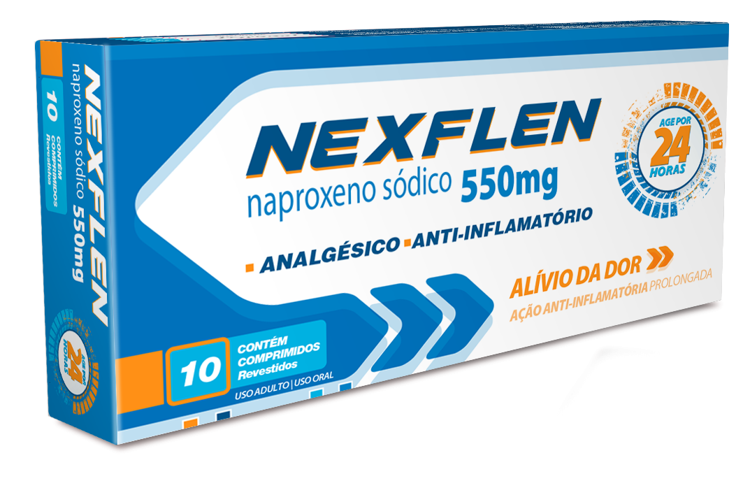 Nexflen 550mg 10 comprimidos - Preço e para que serve? | Droga Raia
