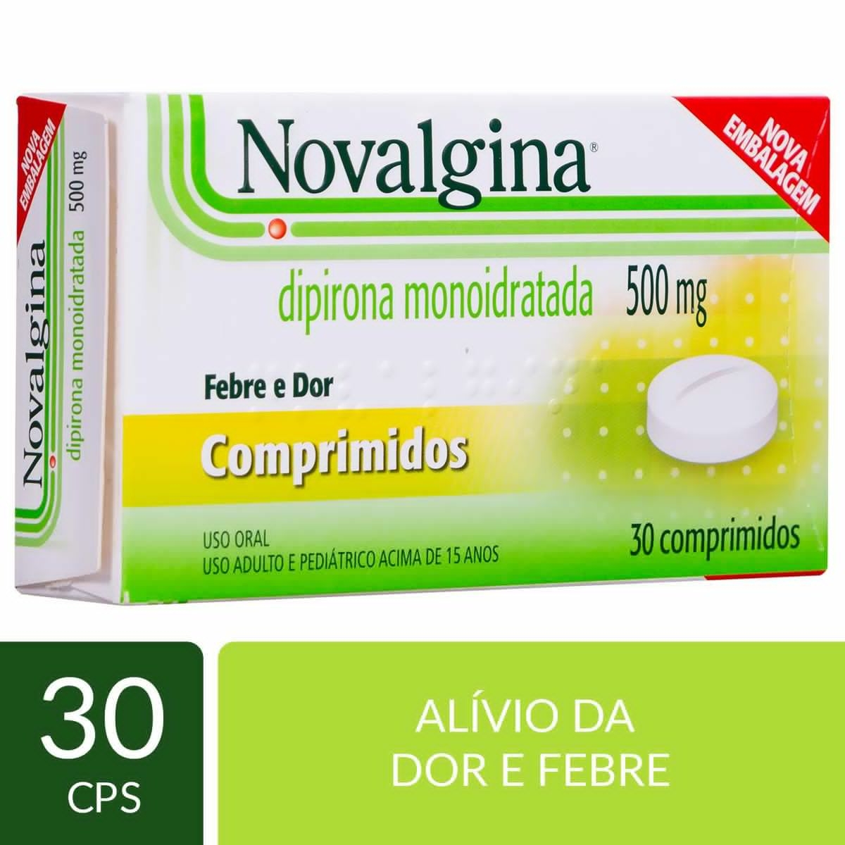 Novalgina 500mg com 30 comprimidos | Droga Raia