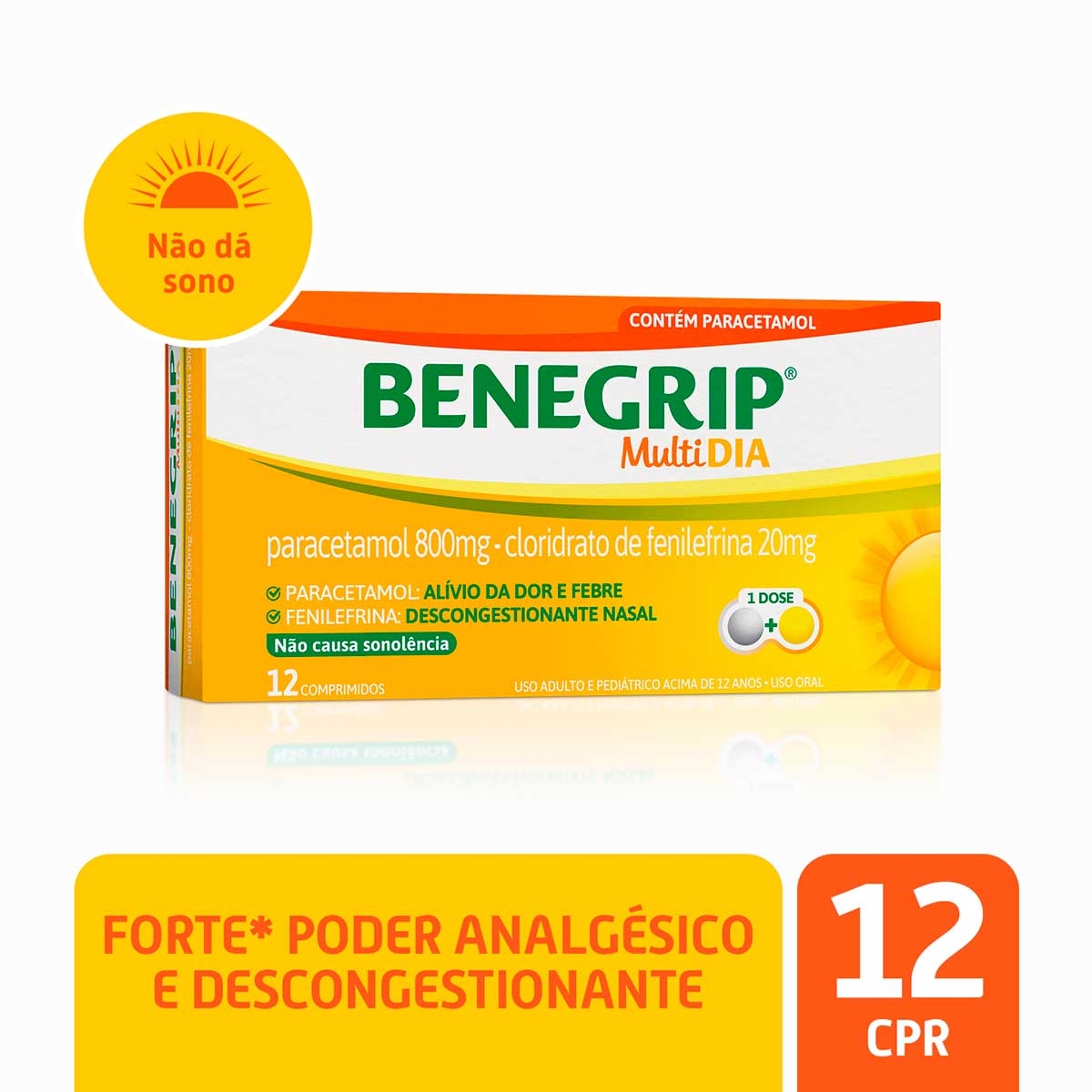 Benegrip Multi Dia 12 comprimidos: preço, bula e onde comprar | Droga Raia