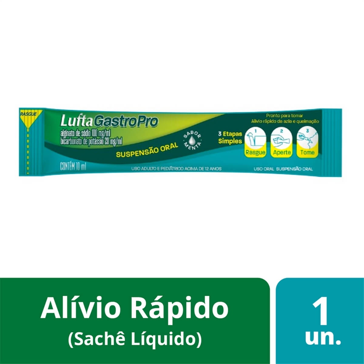 LuftaGastroPro Sabor Menta Sachê com 10ml: Encontre online | Droga Raia