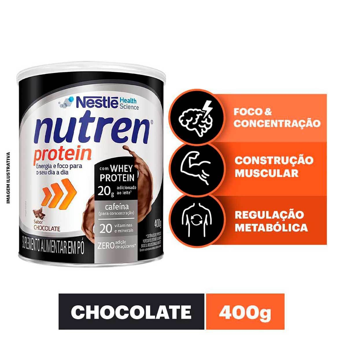 Suplemento Alimentar Nestlé Nutren Protein Chocolate com 400g | Droga Raia