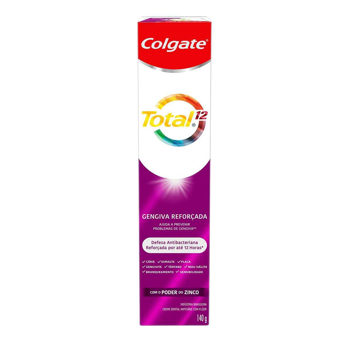 Pasta de Dente Colgate Total 12 Gengiva Reforçada com Flúor de 140g em ...