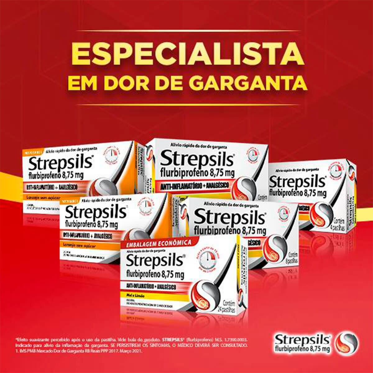 Pastilhas Strepsils Mel e Limão 24 unidades: Compre online | Droga Raia