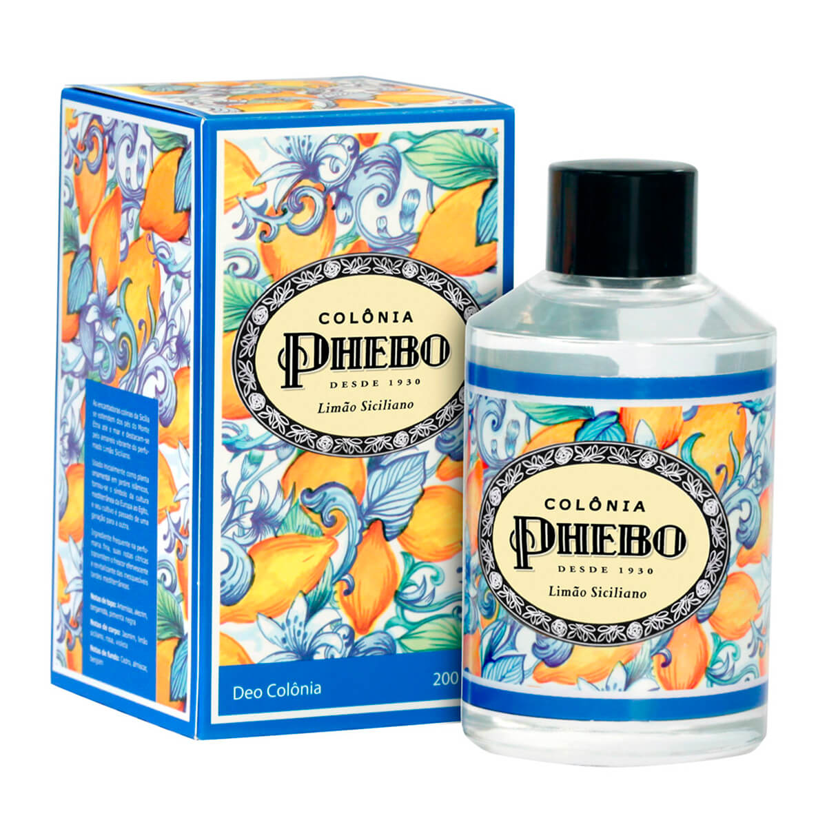 Deo Colônia Phebo Mediterrâneo Limão Siciliano 200ml | Droga Raia