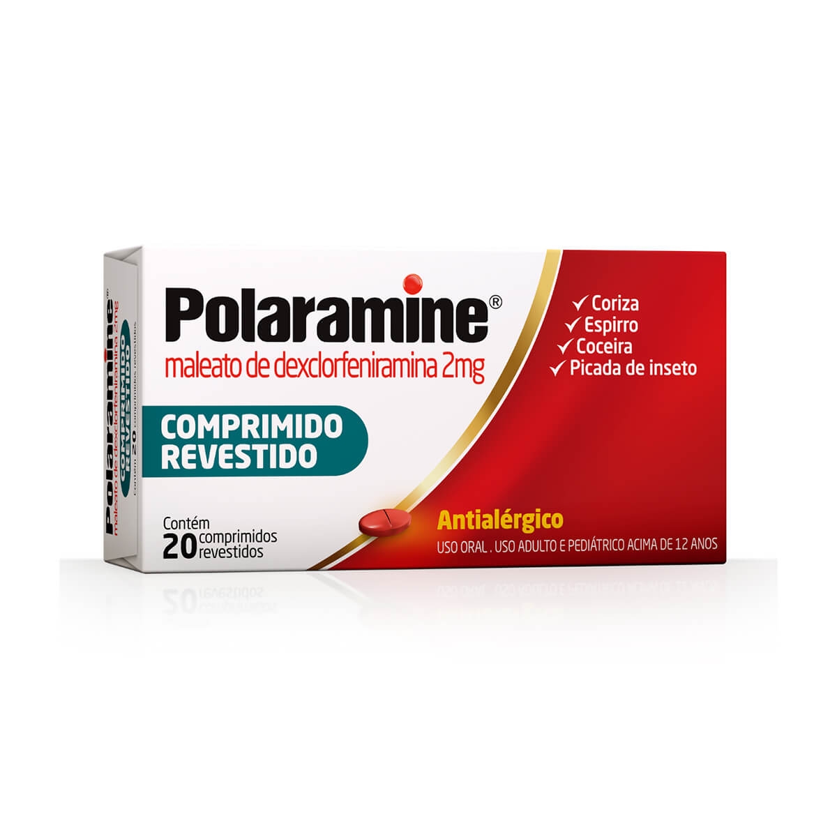 Polaramine 2mg com 20 comprimidos | Droga Raia
