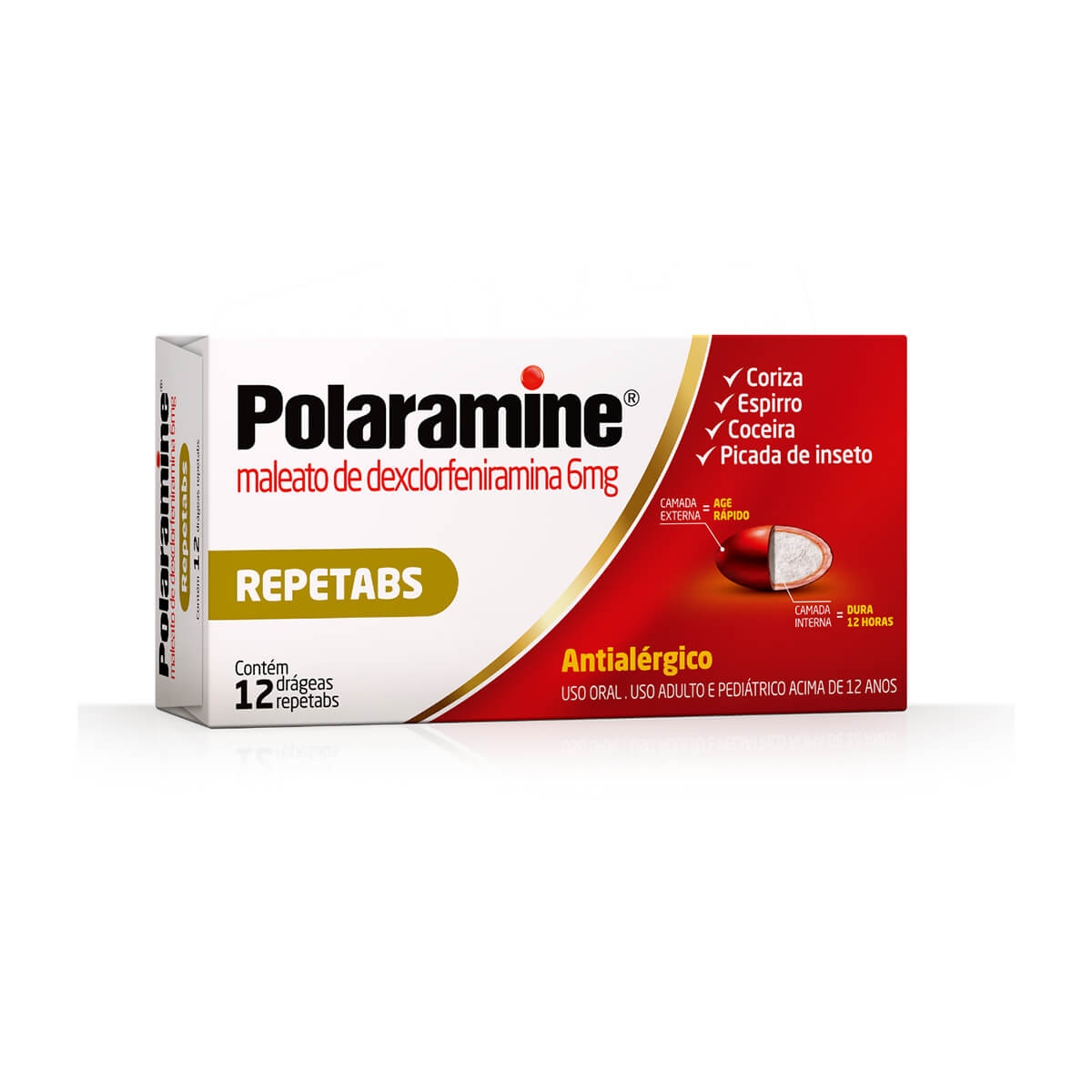 Polaramine 6mg com 12 drágeas | Droga Raia