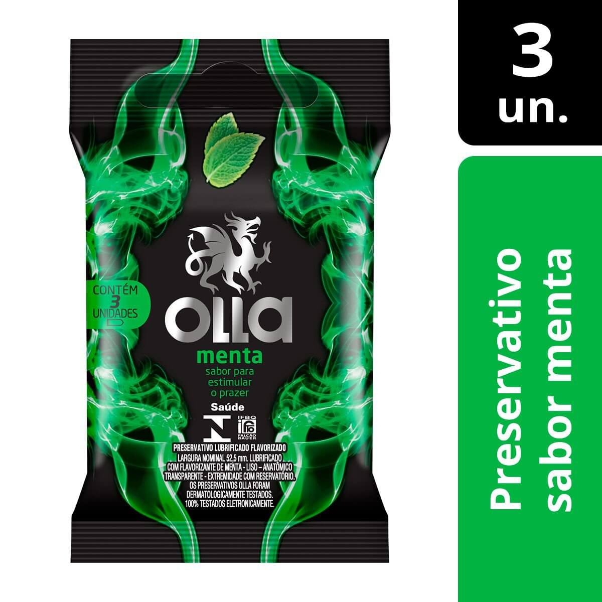 Preservativo Olla Menta com 3 Unidades | Droga Raia