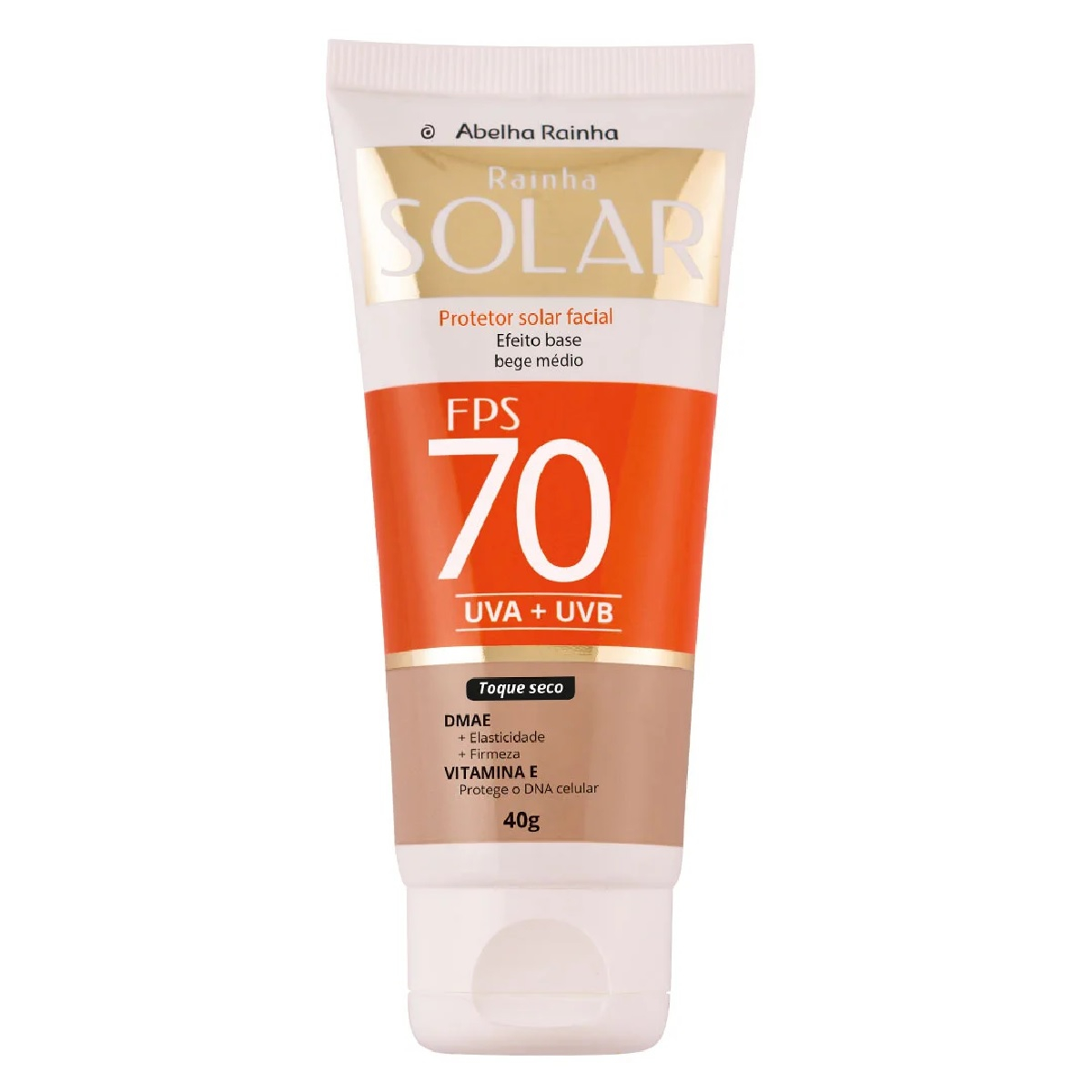 PROTETOR SOLAR FACIAL COR DE BASE BEGE MéDIO FPS 70 RAINHA SOLAR ABELHA ...