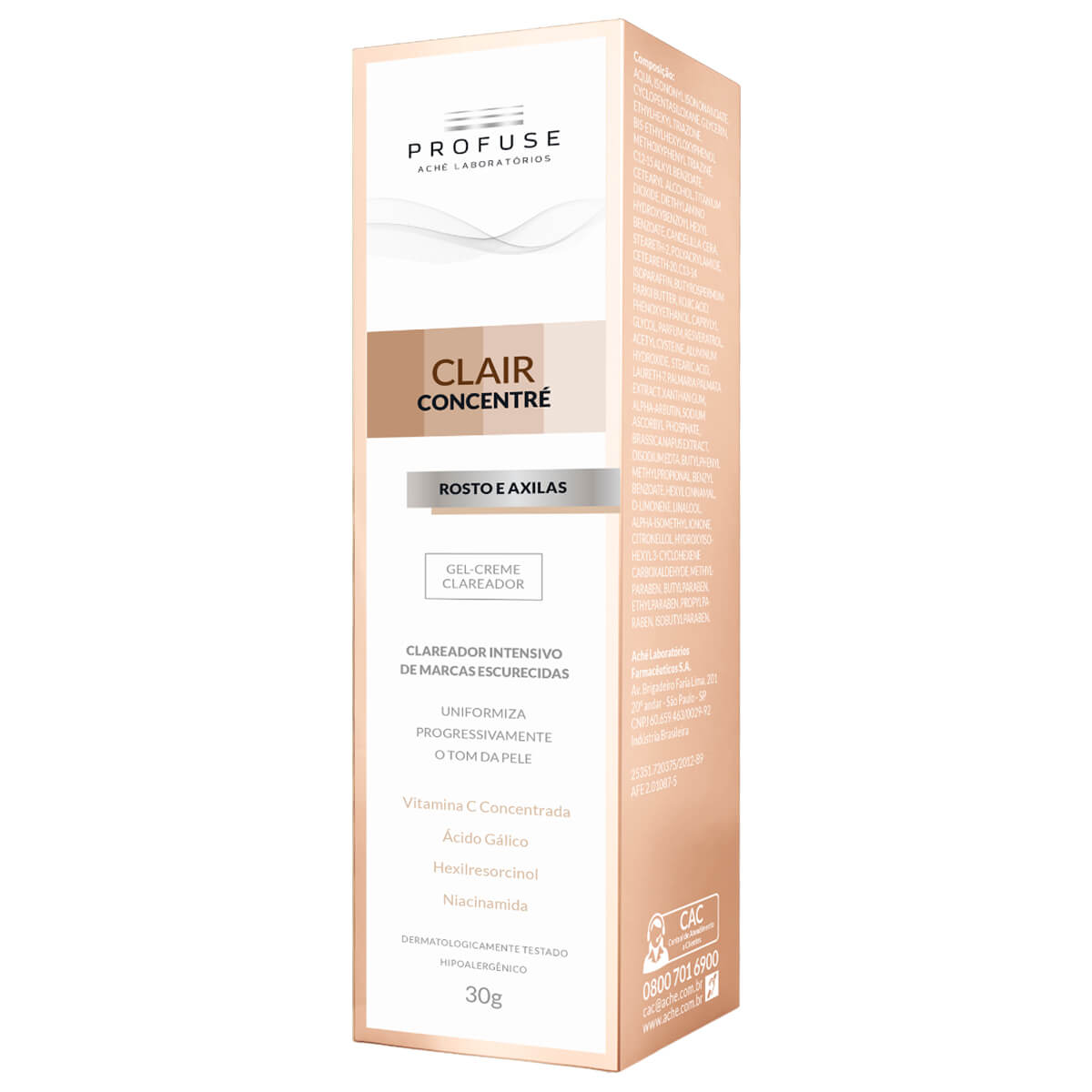 Gel Creme Clareador Rosto e Axilas Clair Concentre Profuse com 30g ...