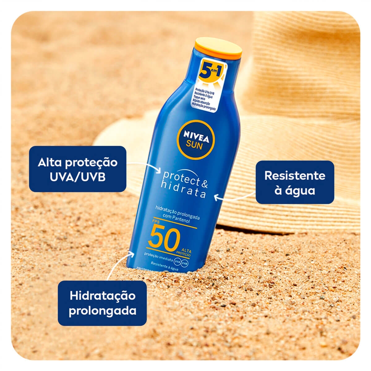Protetor Solar Corporal Nivea Sun Protect & Hidrata FPS50 com 200ml ...